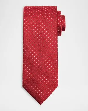 Brioni Apos;s Micro-polka Dot Silk Tie - Red Multi