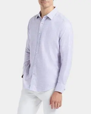 Robert Graham Apos;s Edison Cotton Space Dye Check Sport Shirt