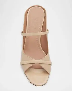 MALONE SOULIERS 45mm Norah Leather Mule Sandals - Buff/buff