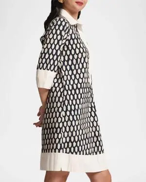 FRANCES VALENTINE Tracey Loop-print Cotton Mini Dress