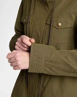 Moncler Serin Hooded Cotton-blend Parka - Olive
