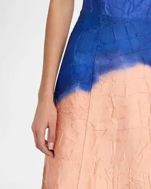 Ulla Johnson X Helen Frankenthaler Georgia Crinkled Satin Midi Dress - Moontide