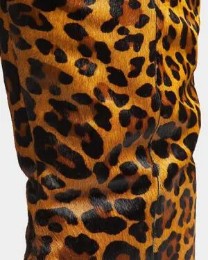 Schutz 90mm Rudy Leopard-printed Calf Hair Knee-high Boots