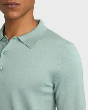 Brioni Apos;s Cashmere-silk Polo Sweater - Cloud
