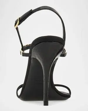 FERRAGAMO 95mm Estea Gancini Leather Sandals - Nero
