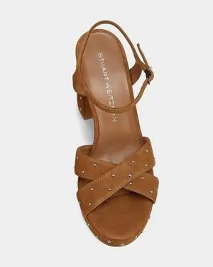 STUART WEITZMAN 90mm Dayna Sostud Suede Platform Sandals