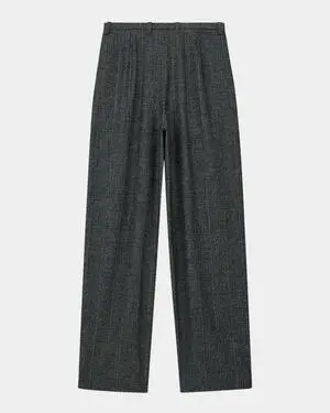 Emporio Armani Plaid Pleated Wide-leg Trousers