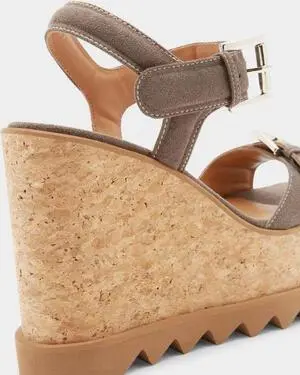 Stella McCartney 120mm Sneak-elyse Vegan Suede Platform Sandals - 2822 Dark
