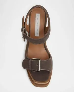 Stella McCartney 120mm Sneak-elyse Vegan Suede Platform Sandals - Brandy