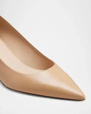 STUART WEITZMAN 50mm Power Leather Pumps - Adobe