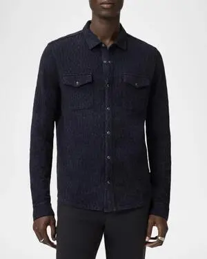 John Varvatos Apos;s Ramona Abstract Jacquard Western Shirt - Thistle