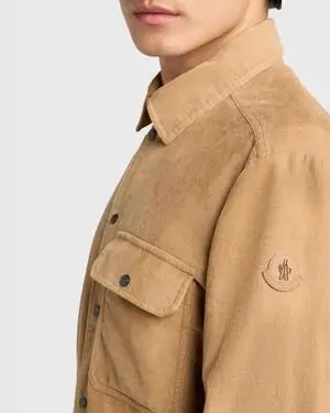Moncler Apos;s Cotton-leather Shirt Jacket - Travertine
