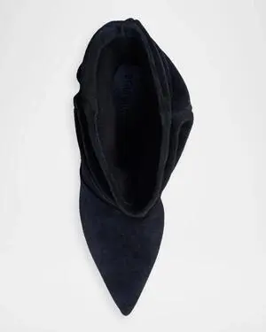 Bernardo 45mm Etta Slouched Suede Mid-calf Boots Black