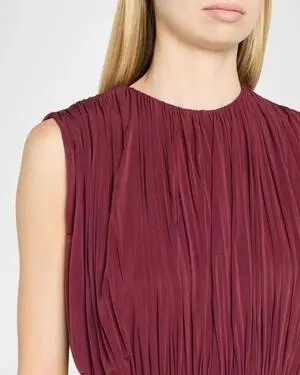 FFORME Leonora Sleeveless Draped Crepe Jersey Midi Dress - Deep Borde