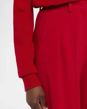 Michael Kors Pleated Wide-leg Trousers - Ruby