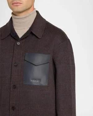 Mackage Apos;s Glen Check Wool-blend Coat - Blue