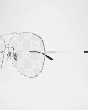 Gucci Guccissima 65mm Metal Pilot Sunglasses