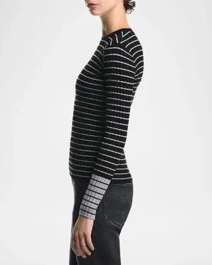 Emporio Armani Striped Rib Knit Pullover