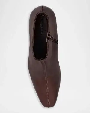 Bernardo 50mm Sanya Leather Ankle Booties - Dark Choco