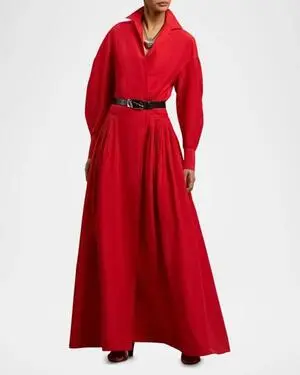 Ralph Lauren Daley Cotton-blend Poplin Evening Dress