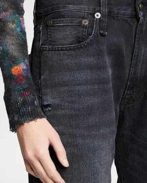 R13 Wide-leg Cropped Boyfriend Jeans - Black