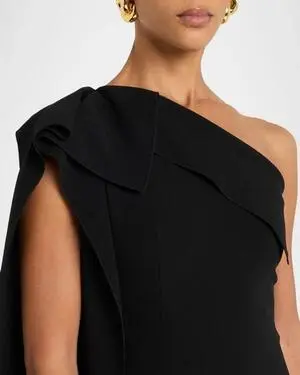 FFORME Andie Asymmetric Column Gown - Black
