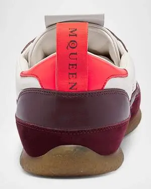 Alexander McQueen Apos;s Ec1 Suede And Nylon Low-top Trainers - Beige/dark
