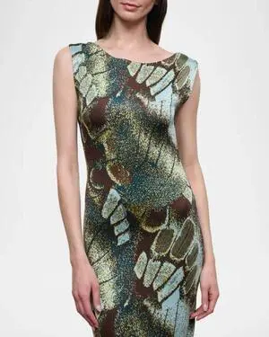 Staud Veronica Abstract Midi Dress