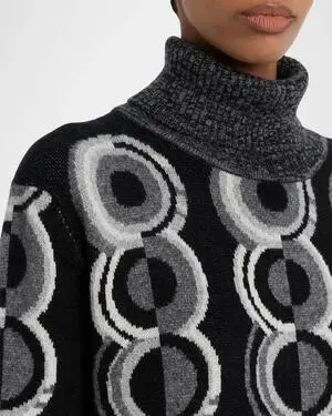 Libertine Sonia Cashmere Turtleneck Midi Dress - Black Multi