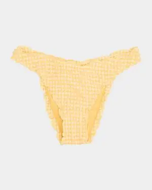 Simkhai Maelie Textured Gingham Bikini Bottoms Mango Multi