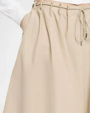Brandon Maxwell Sutton Drawstring Wide-leg Bermuda Shorts - Dune