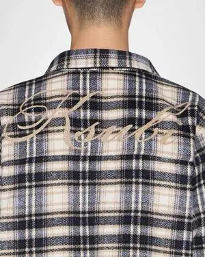 Ksubi Apos;s Signed Rosebowl Check Logo Flannel Button-down Shirt - Navy