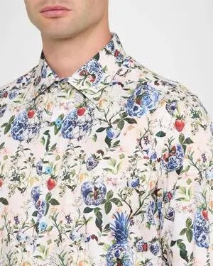 Robert Graham Apos;s Briarcliff Cotton Stretch Floral Sport Shirt - Multi
