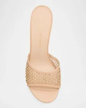 STUART WEITZMAN 85mm Bareitall Mesh And Leather Sandals - Adobe