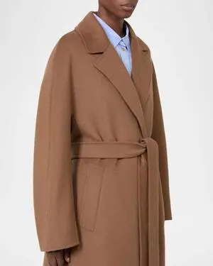 Max Mara Penelope Wrap-front Wool Broadcloth Coat