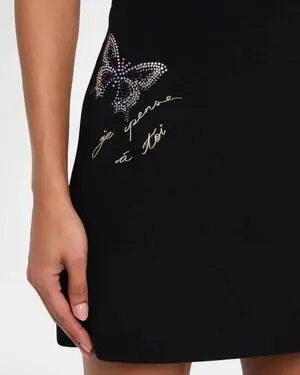 Cinq À Sept Heatset Butterfly Mini Skirt