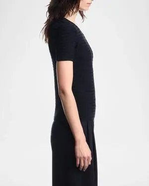 Emporio Armani Slim-fit Textured Jacquard Jersey Top