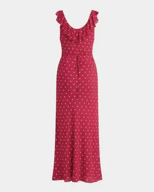 FAVORITE DAUGHTER The Blossom Sleeveless Polka-dot Dress