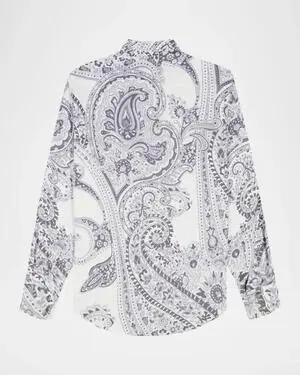 Robert Graham Apos;s Paisley Bead-embellished Sport Shirt - Grey