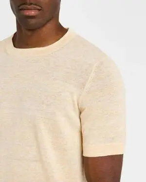 Brunello Cucinelli Apos;s Linen And Cotton Heathered Crewneck T-shirt - Yellow