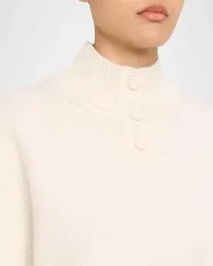 Brandon Maxwell The Kinley Cashmere Cropped Sweater - Ivory