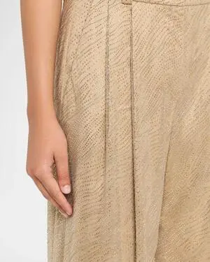 Giorgio Armani Embellished Pleated Straight-leg Pants - Multi