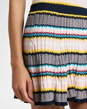 Casablanca Multicolor Knit Chevron Mini Skirt