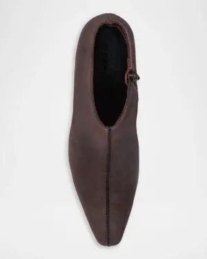 Bernardo 50mm Everett Leather Ankle Booties - Dark Choco