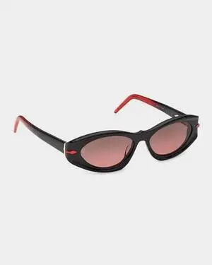 CHRISTIAN LOUBOUTIN 55mm Cat-eye Sunglasses - Shiny Blac