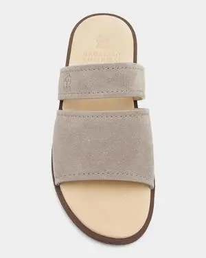 Brunello Cucinelli Apos;s Suede Sandals - Grey