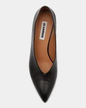 JIL SANDER 45mm Arc Leather Pumps - Black