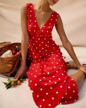 Rails X Giadzy Terena Sleeveless Polka Dot Dress - Rossa