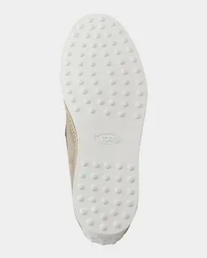 TOD & APOS;S Apos;s Pantofola Leather Raffia Loafers - Grey