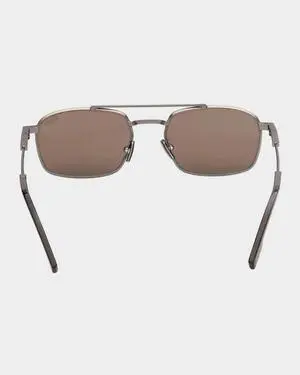 Zegna Apos;s Metal Aviator Sunglasses - Grey